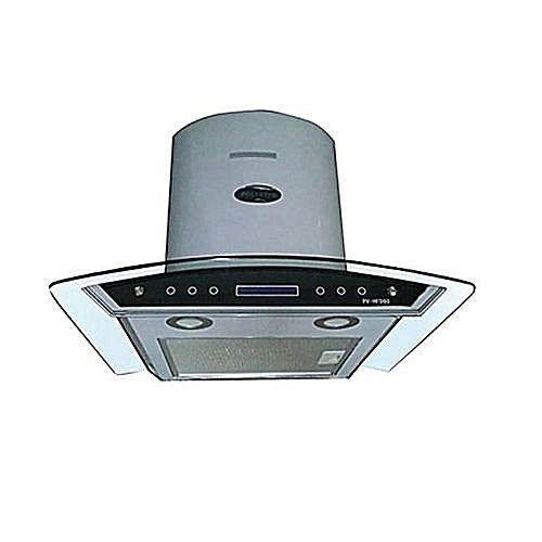 Polystar 90Cm Heat/Smoke Extractor Cooker Hood Glass Curved Pv Hfd90 ...